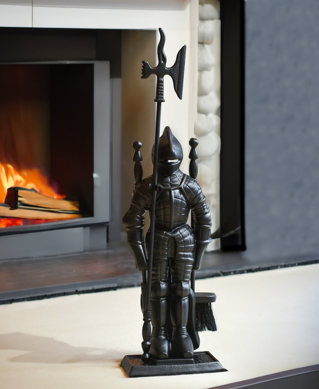 Black Knight Cast Iron Fireside Tools Set, Companion Set 74cm, Fireside ...