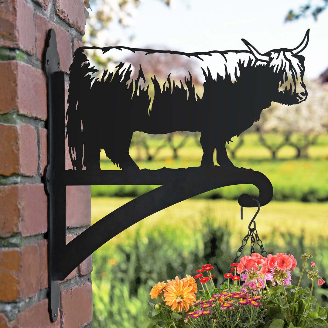 Highland Cow Hanging Basket Bracket Cow, Highland Cattle, Countryside ...