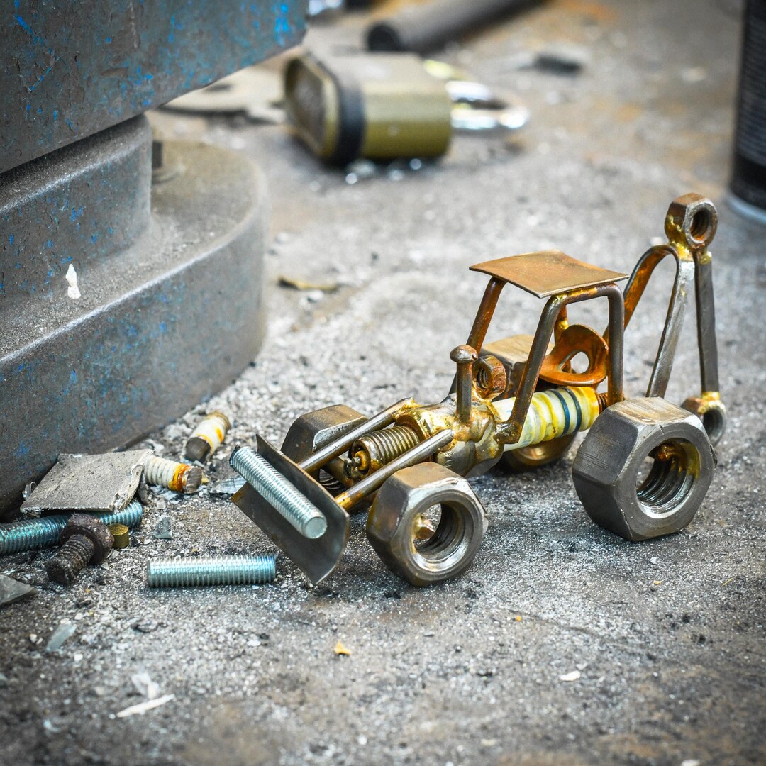 Handcrafted Recycled Metal Digger, Scrap Metal Ornament - Etsy UK