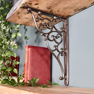 Traditional and Ornate Cast Iron Scroll Shelf Bracket - 28cm X 22.5cm ...