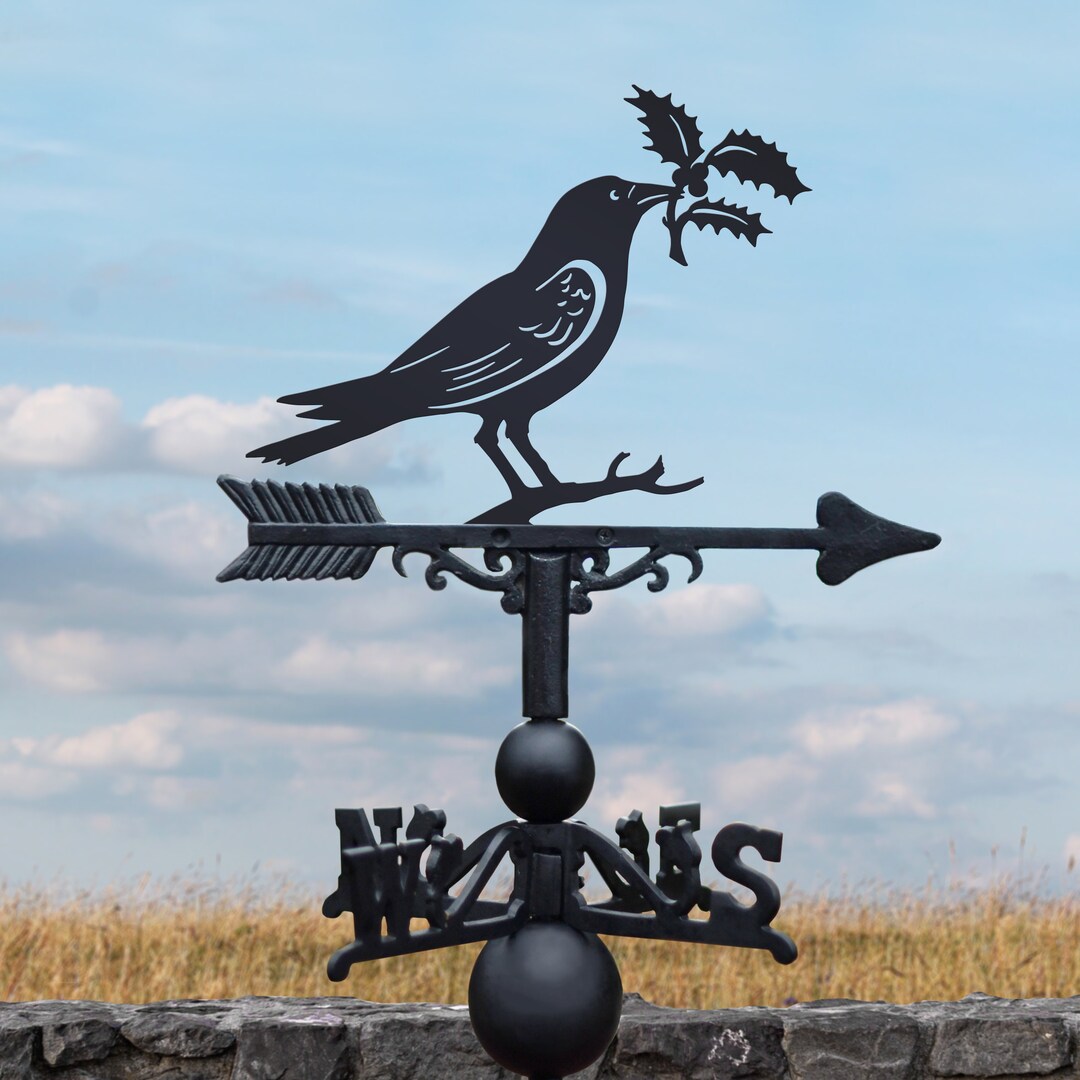 Raven With Holly Weathervane, Bird Lovers Gift, Bird Watchers ...