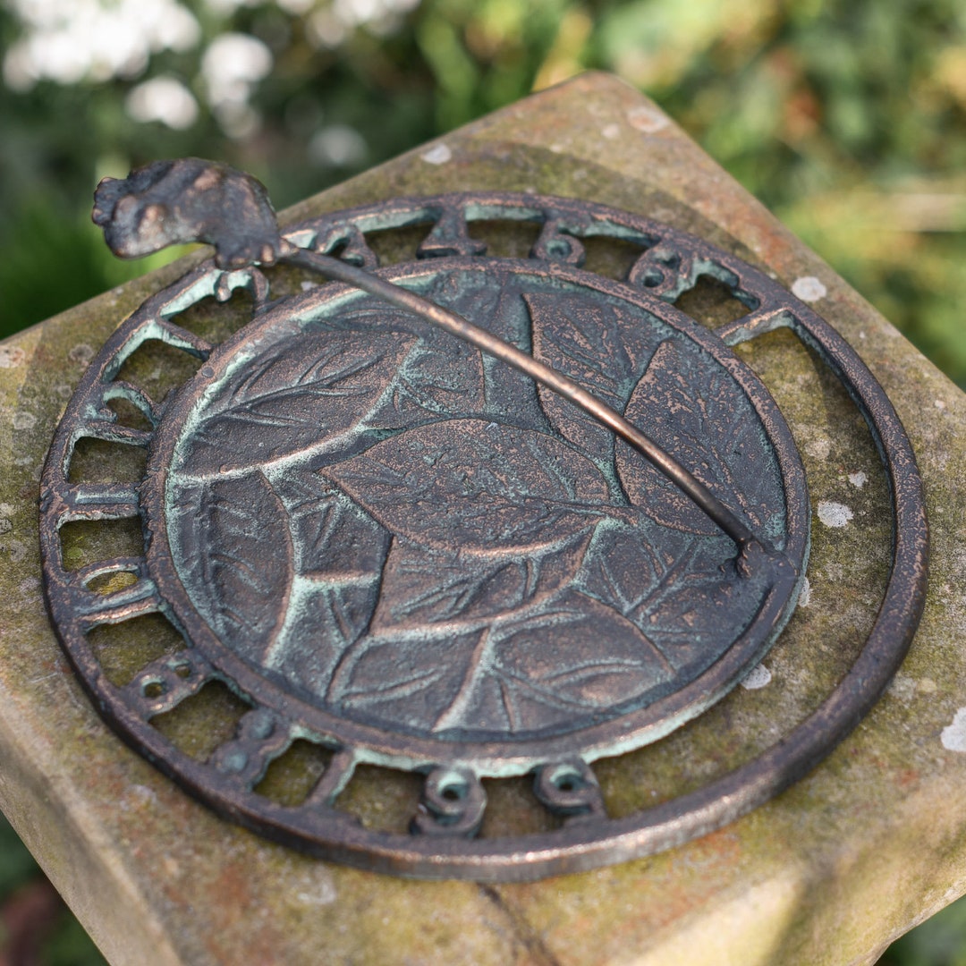 Verdigris Aged Iron Frog Design Garden Sundial, Garden Sundial, Garden ...