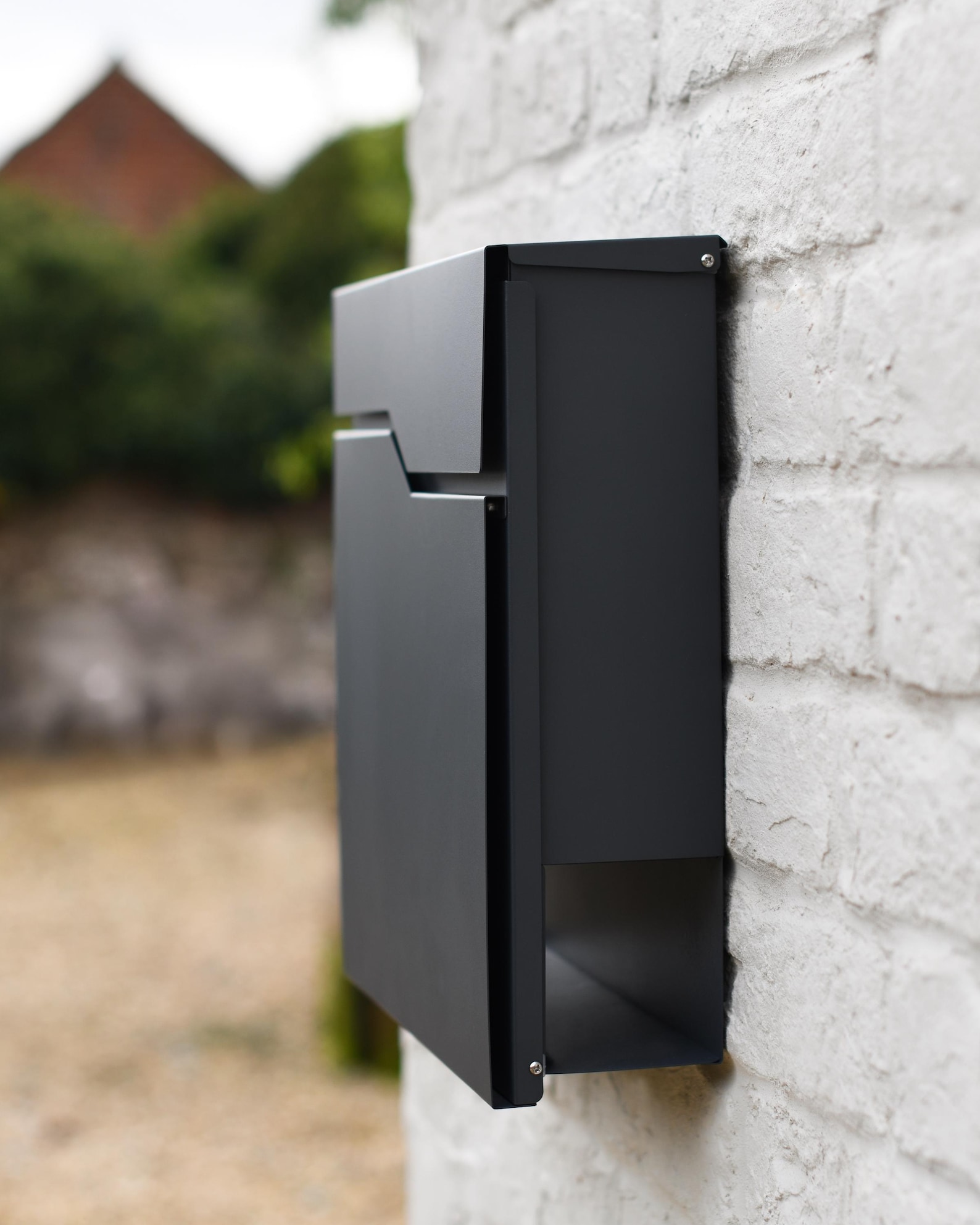 Personalised Contemporary Grey Metal Post Box VERSION 1, Lockable ...