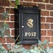 Robust Black and Gold Rose Wall Mounted Post Box/ Rose Design, Elegant ...