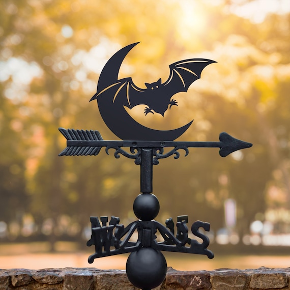 Bat & Moon Weathervane/ Halloween Gothic Gift Goth Fans Bat - Etsy