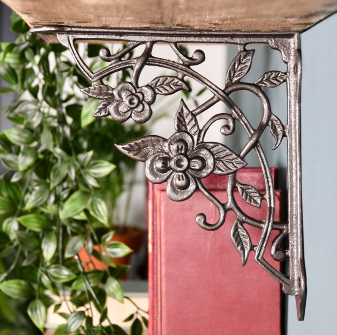 Flowers and Vines Cast Iron Shelf Bracket - 20cm X 21cm, Home ...