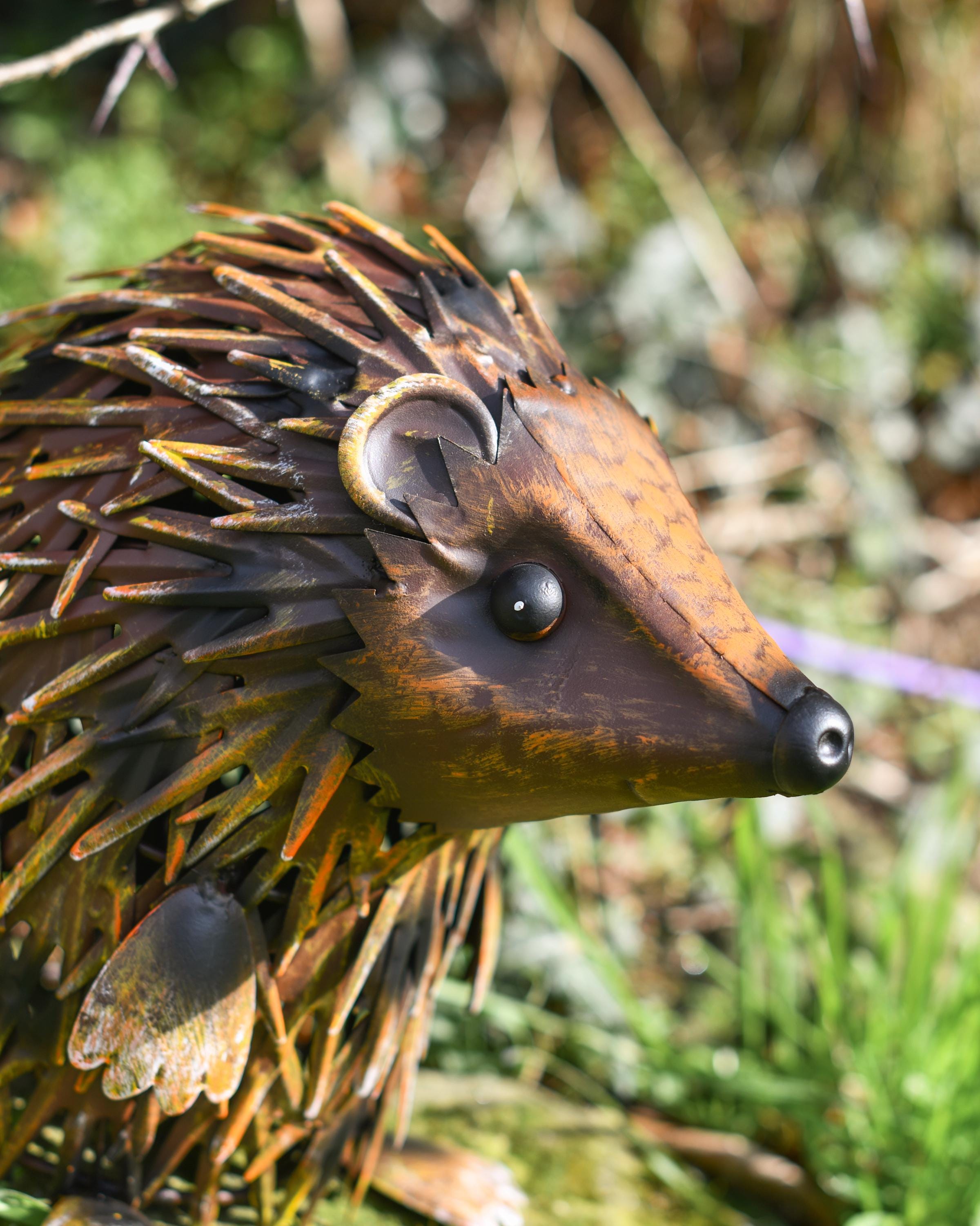 Hand-painted Metal Hedgehog Garden Sculpture - Etsy UK