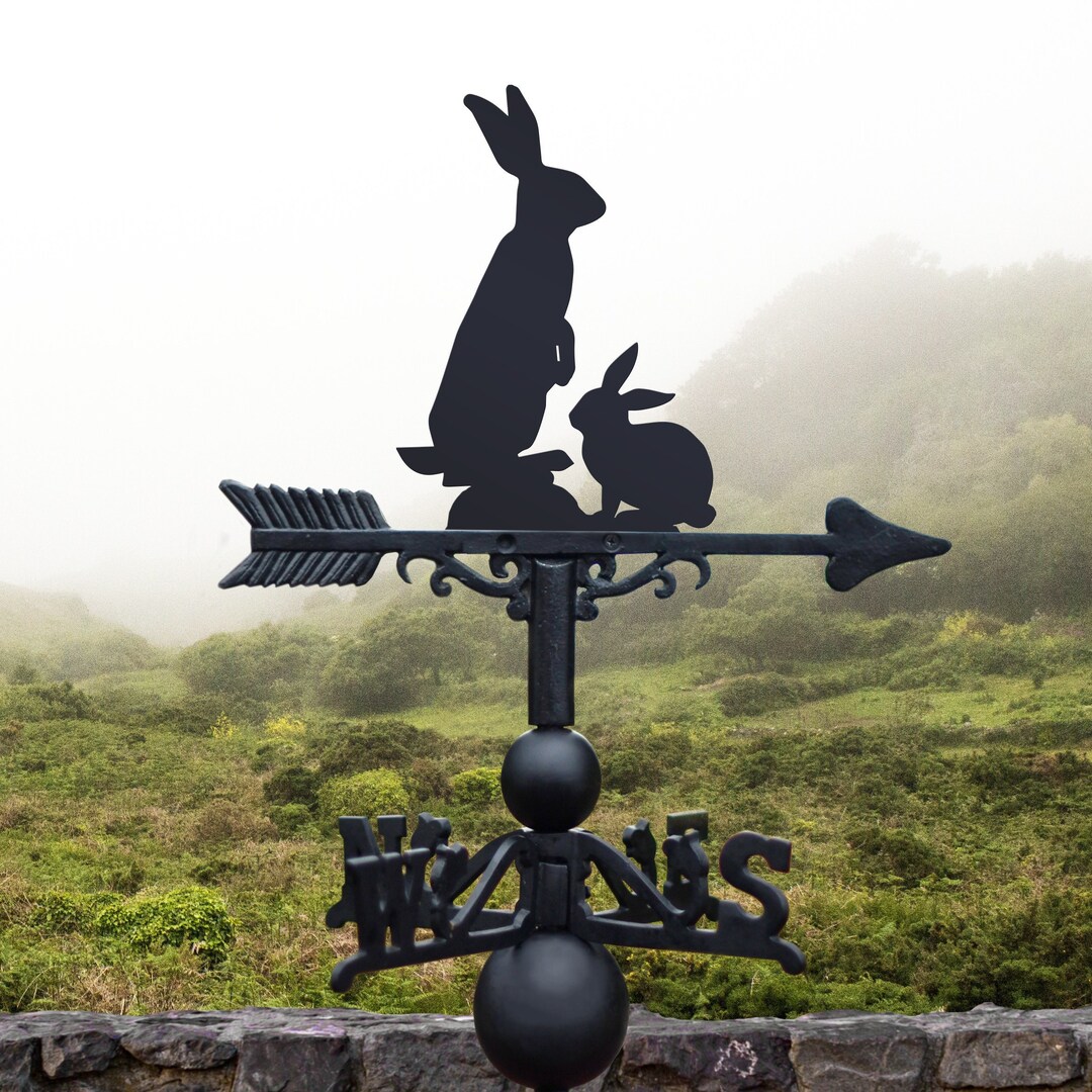 Rabbit Weathervane/ Cute Garden and Outdoor Decoration/ Bunny Rabbit ...