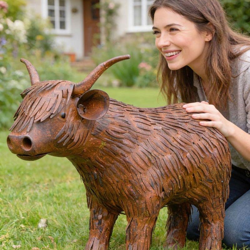 Highland Cow Garden Sculptures - Etsy UK