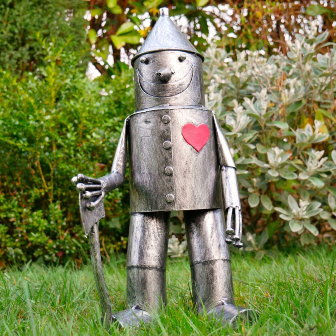 Tin Man Garden Ornament, Metal Man Garden Decoration, Garden Sculpture ...