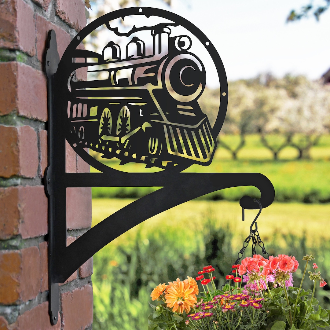 Black Steam Train Hanging Basket Bracket/ Train Spotters, Train and ...