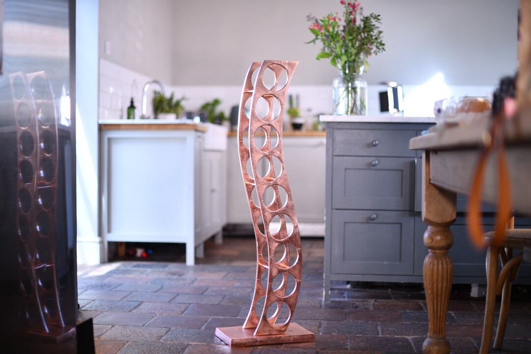 Large Copper Curved Wine Rack/ Bottle Wine Rack Storage/ Christmas ...