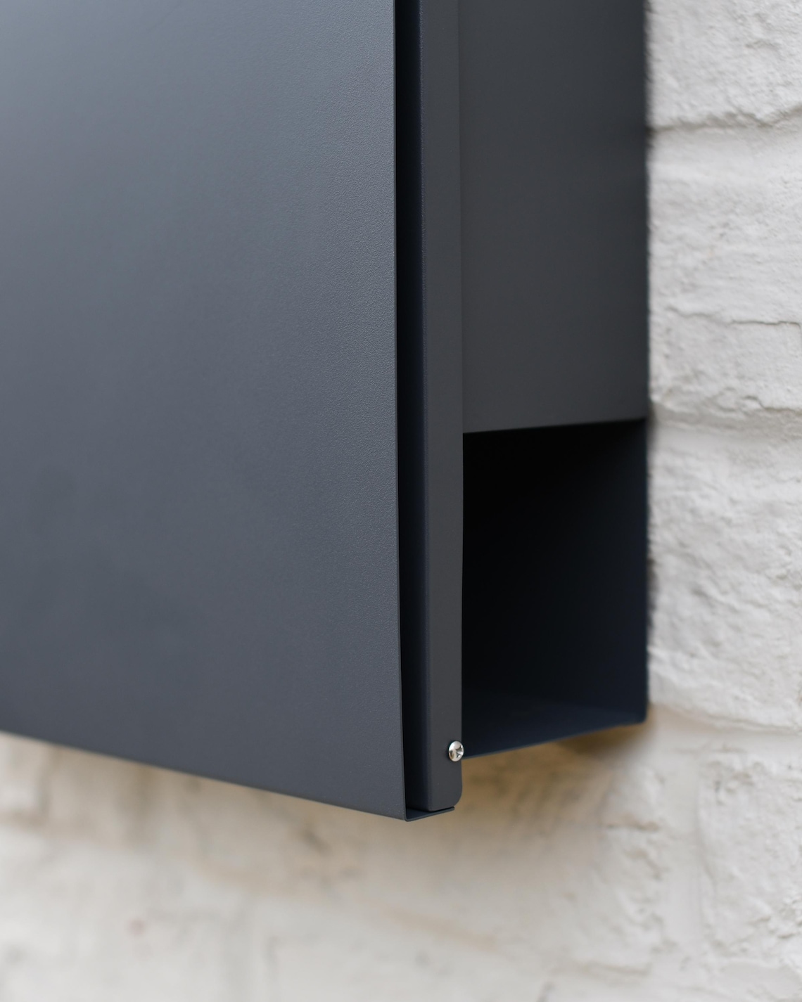 Personalised Contemporary Grey Metal Post Box VERSION 1, Lockable ...