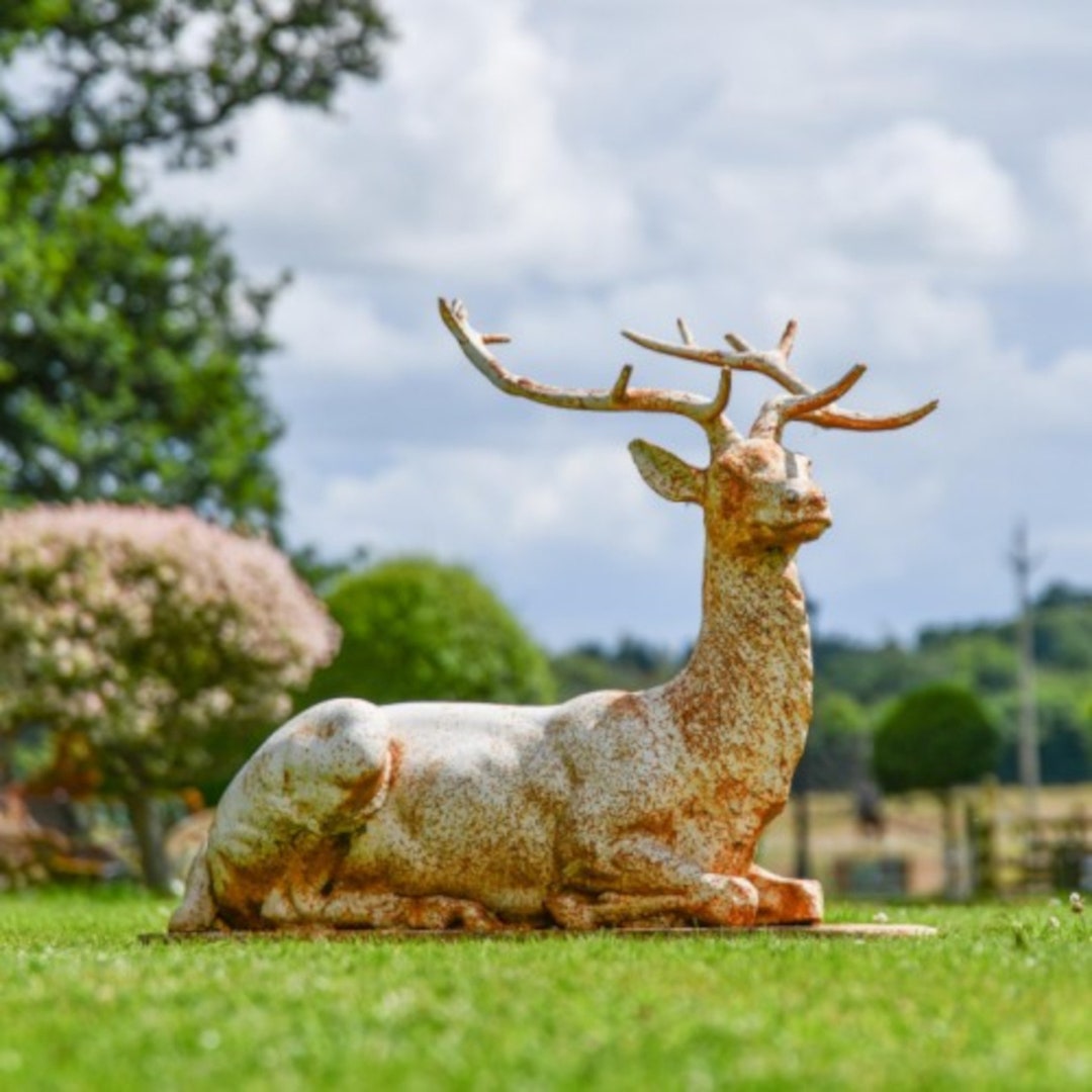 Life Size Cream Stag Garden Sculpture/ Beautiful Garden - Etsy UK