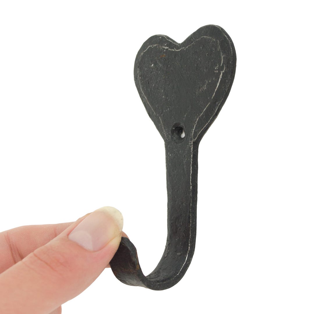 Wrought Iron Black Heart Hook/cute Home Decoration, Coat Hook, Hardware ...