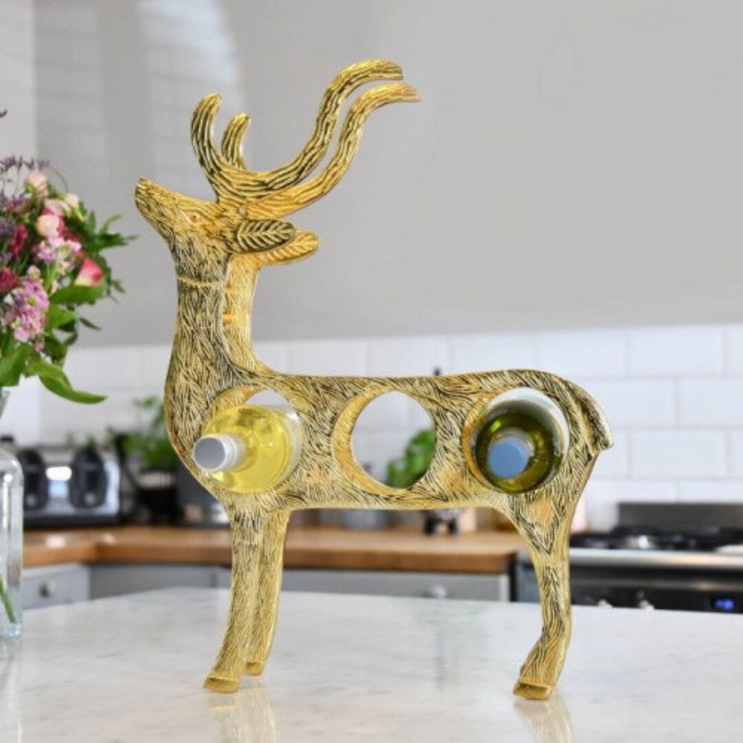 Gold Stag Reindeer Wine Rack/ Wine Rack Gift/ Christmas Gift/ - Etsy.de