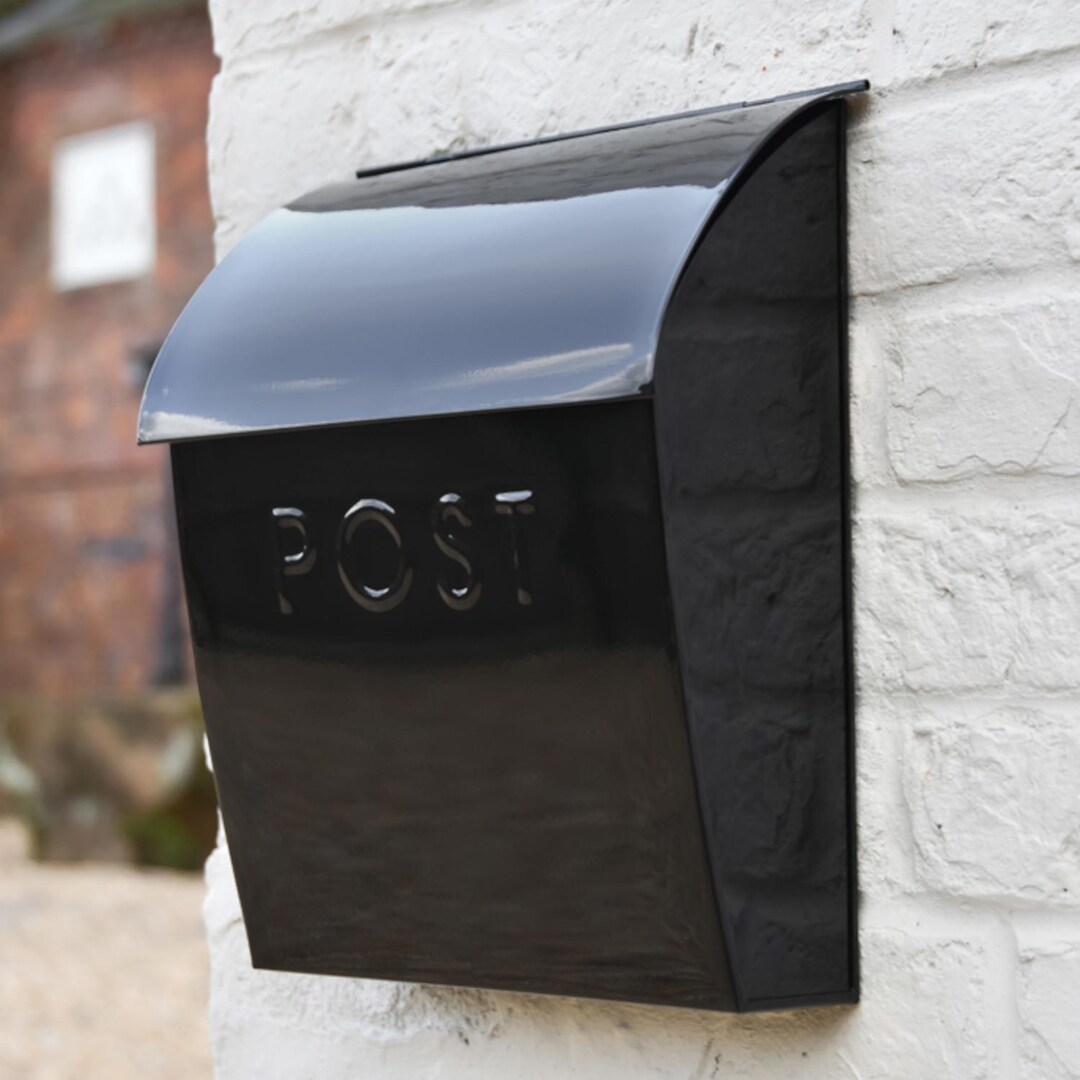 Black Lockable Contemporary Post Box/personalisation Available/stylish ...