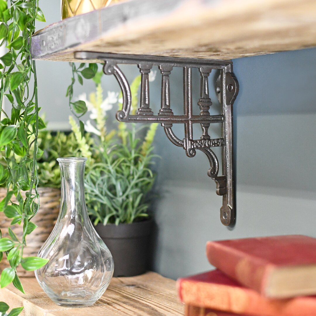 Cast Iron Natural Finish Shelving Bracket - 20cm X 20cm, Iron Bracket ...