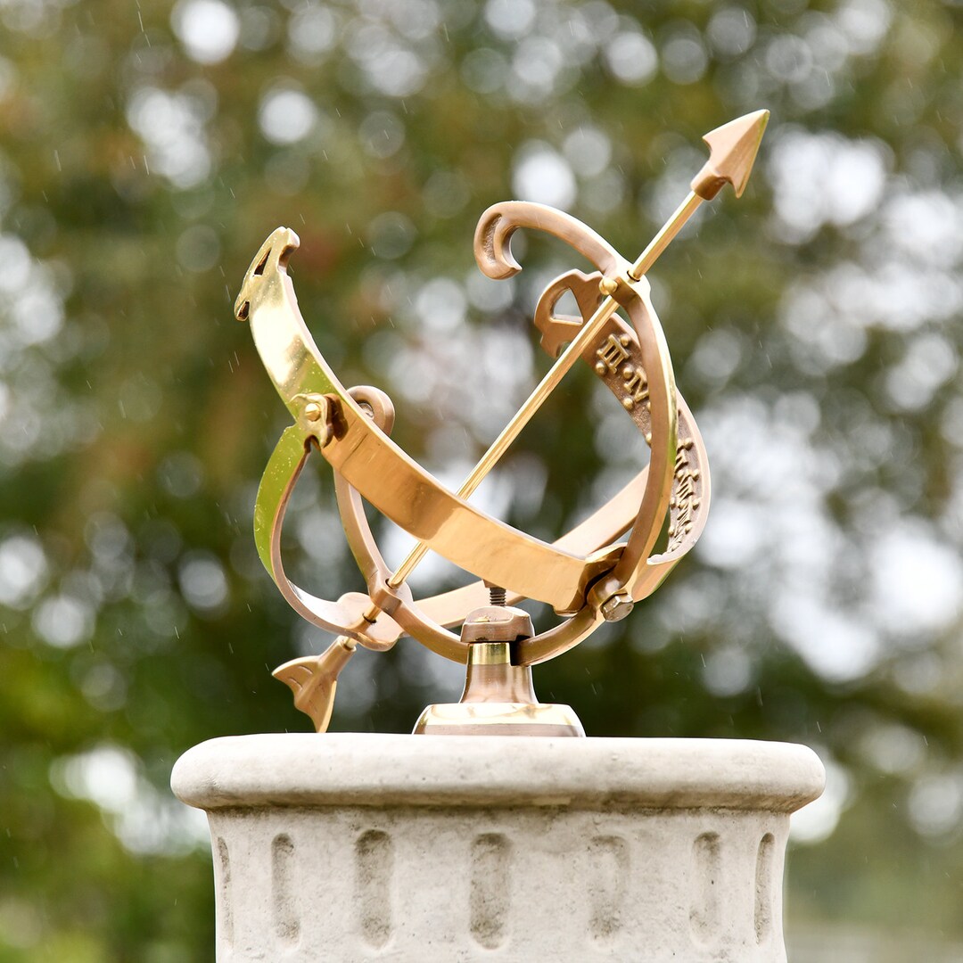 Hand Cast Antique Brass Armillary Sundial (three Sizes Available ...