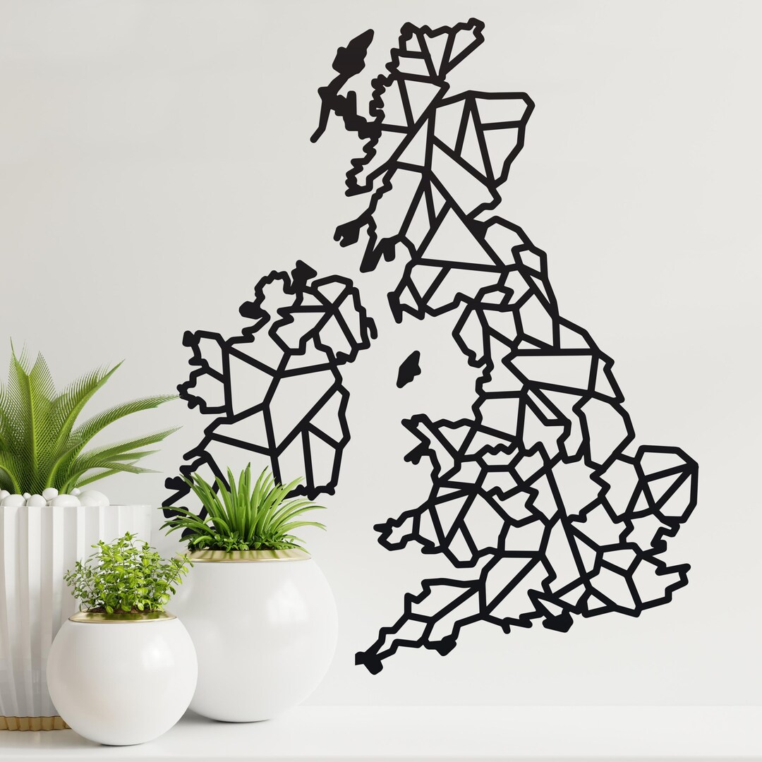 Geometric United Kingdom Map, Steel Wall Art, British Pride - Etsy UK