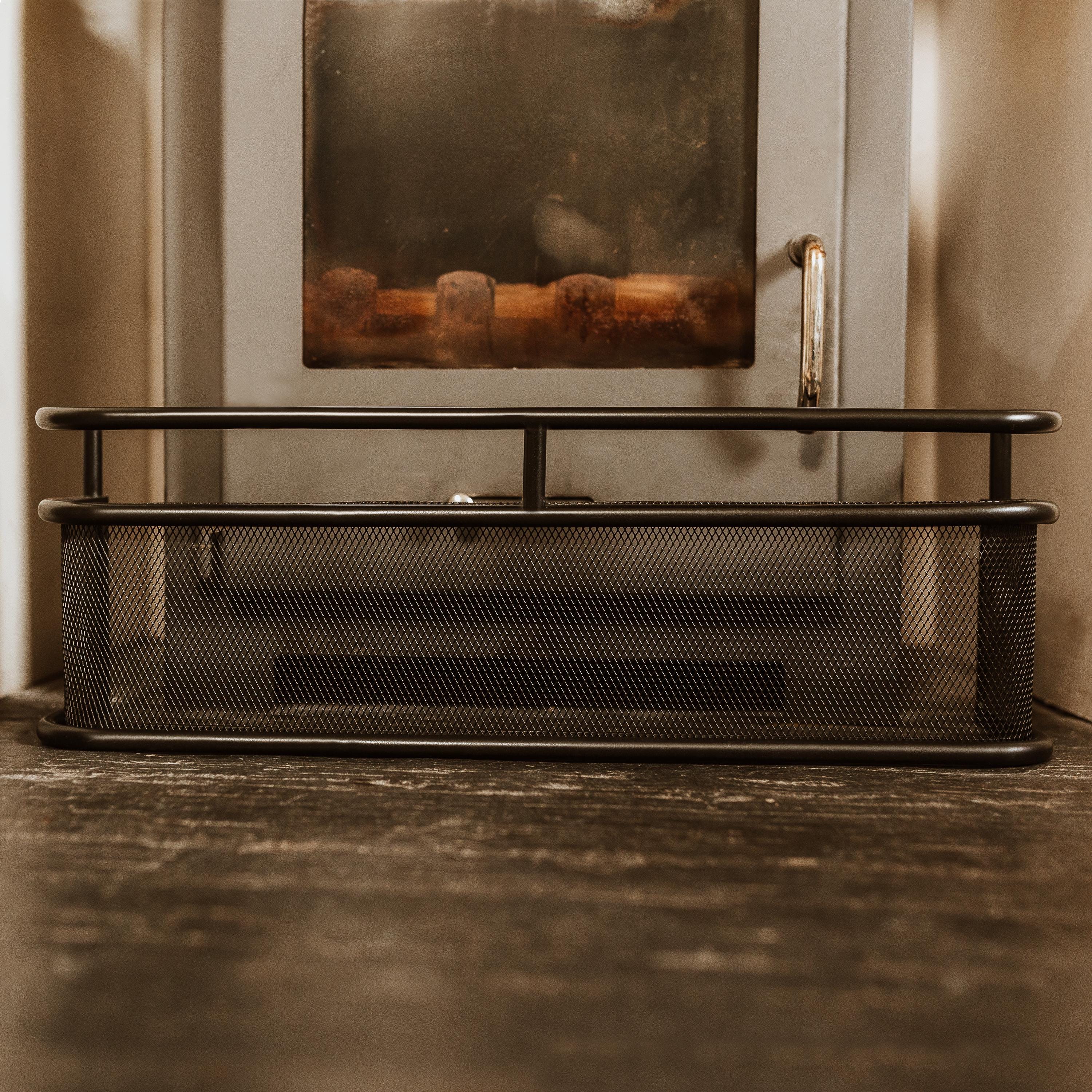 Black Low Fireside Steel Fender Guard, Two Sizes Available, Fireside ...