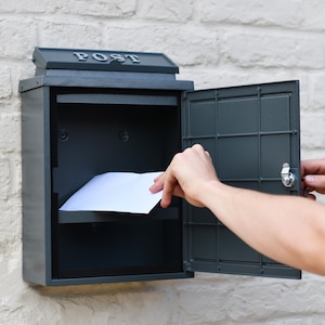 Grey & Silver Wall Mounted Post Box | Secure Mail Box Personalisation ...