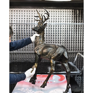 Hand Crafted Cast Aluminium Life Size Deer Sculpture - Single or Pair ...