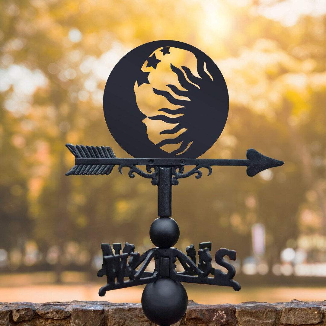 Sun & Moon Weathervane / Solar, Luna, Nature, Space, Sky, Spiritual ...