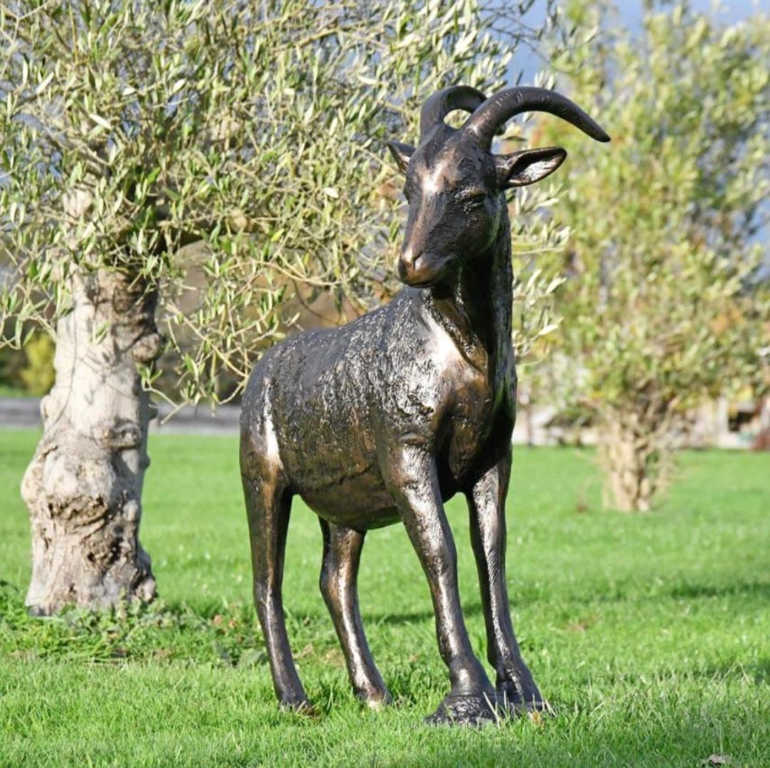 Brushed Gold 'billy Goats Gruff' Cast Aluminium Garden Sculpture - Etsy UK