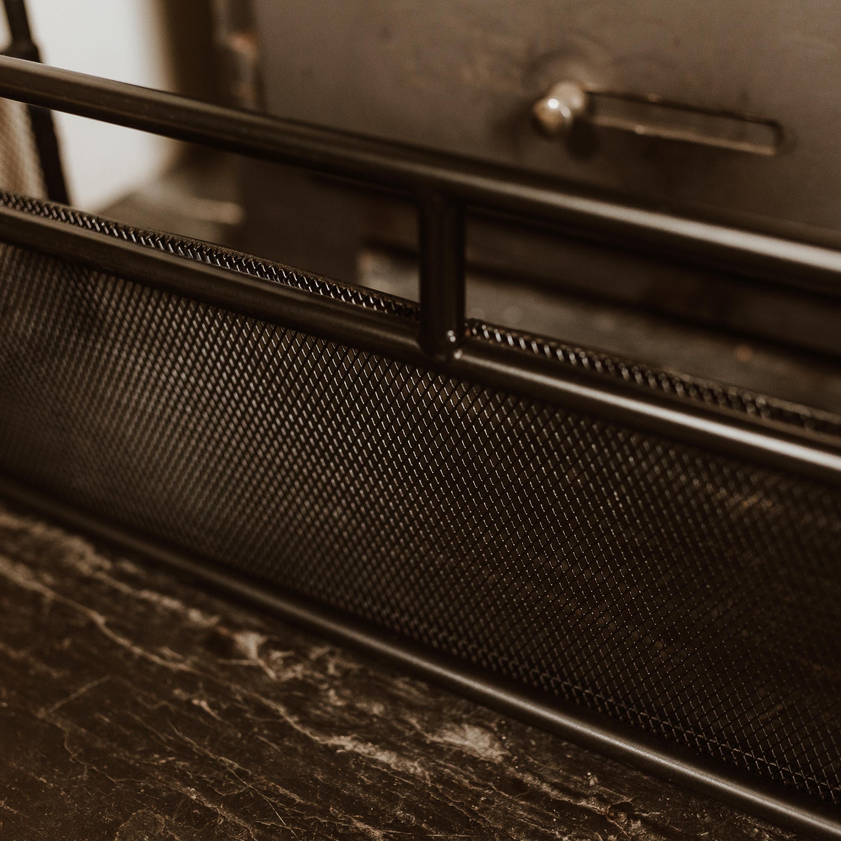 Black Low Fireside Steel Fender Guard, Two Sizes Available, Fireside ...