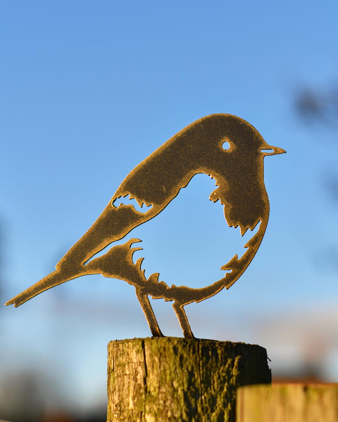 Black & Gold Robin Fence Topper/british Bird, Shropshire Forge, UK Made ...