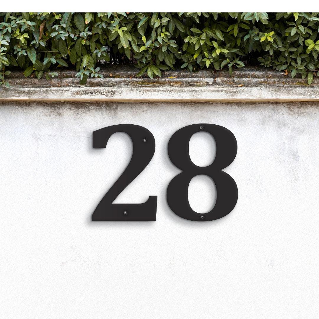 Black Steel House Number: Bold Metal Door Numbers, 'cambria' Font - Etsy
