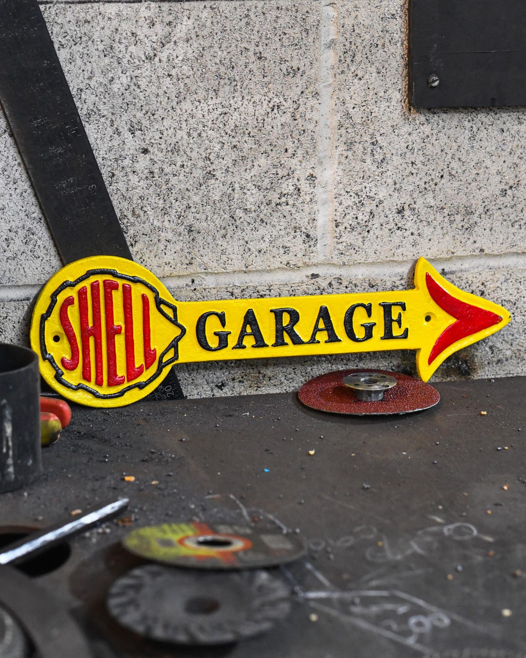 Cast Iron Vintage Reproduction Hand Painted Sign, Replica, Gas Station ...