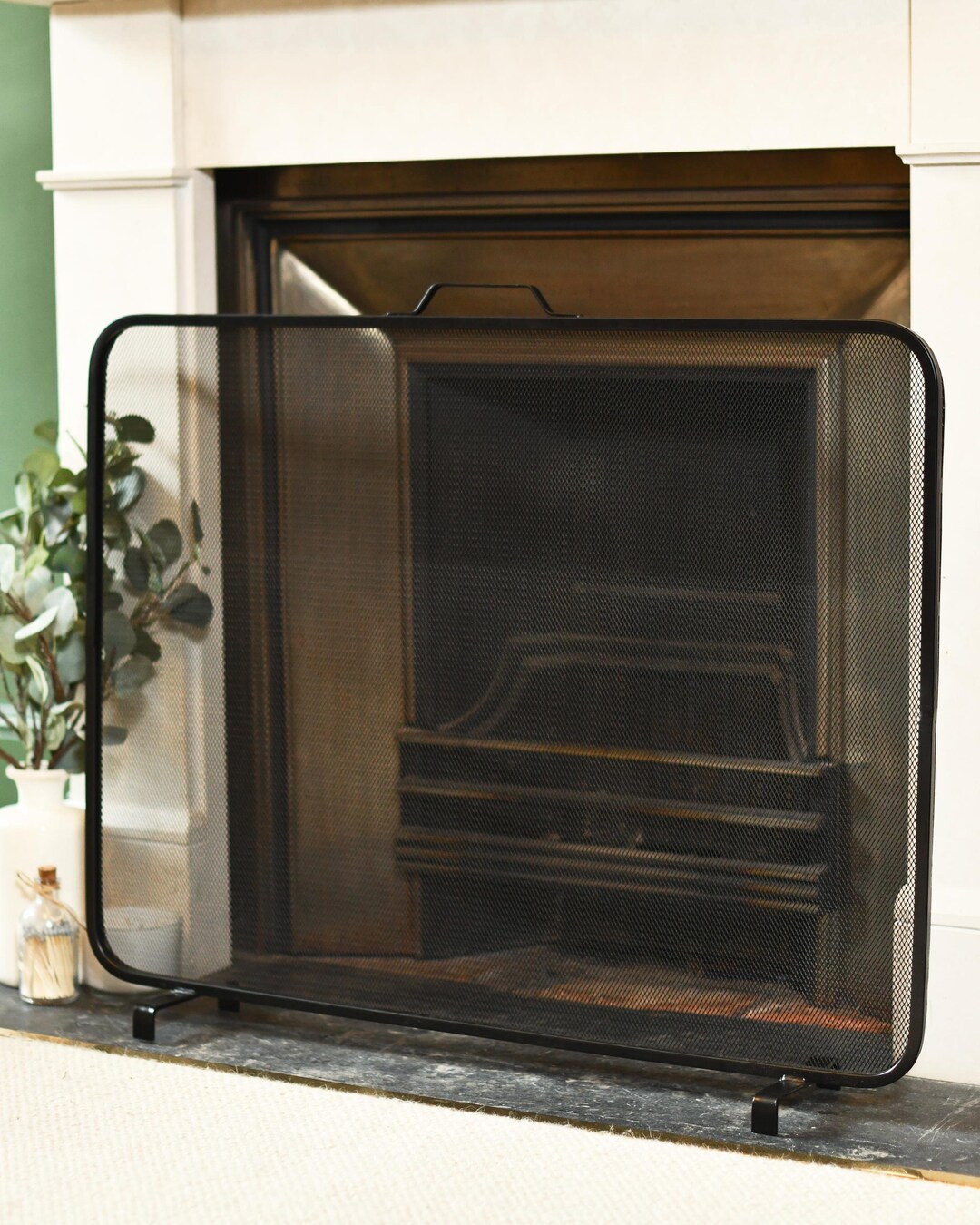 Large Black Simplistic Fire Guard/fire Guards & Screens, Simplistic ...