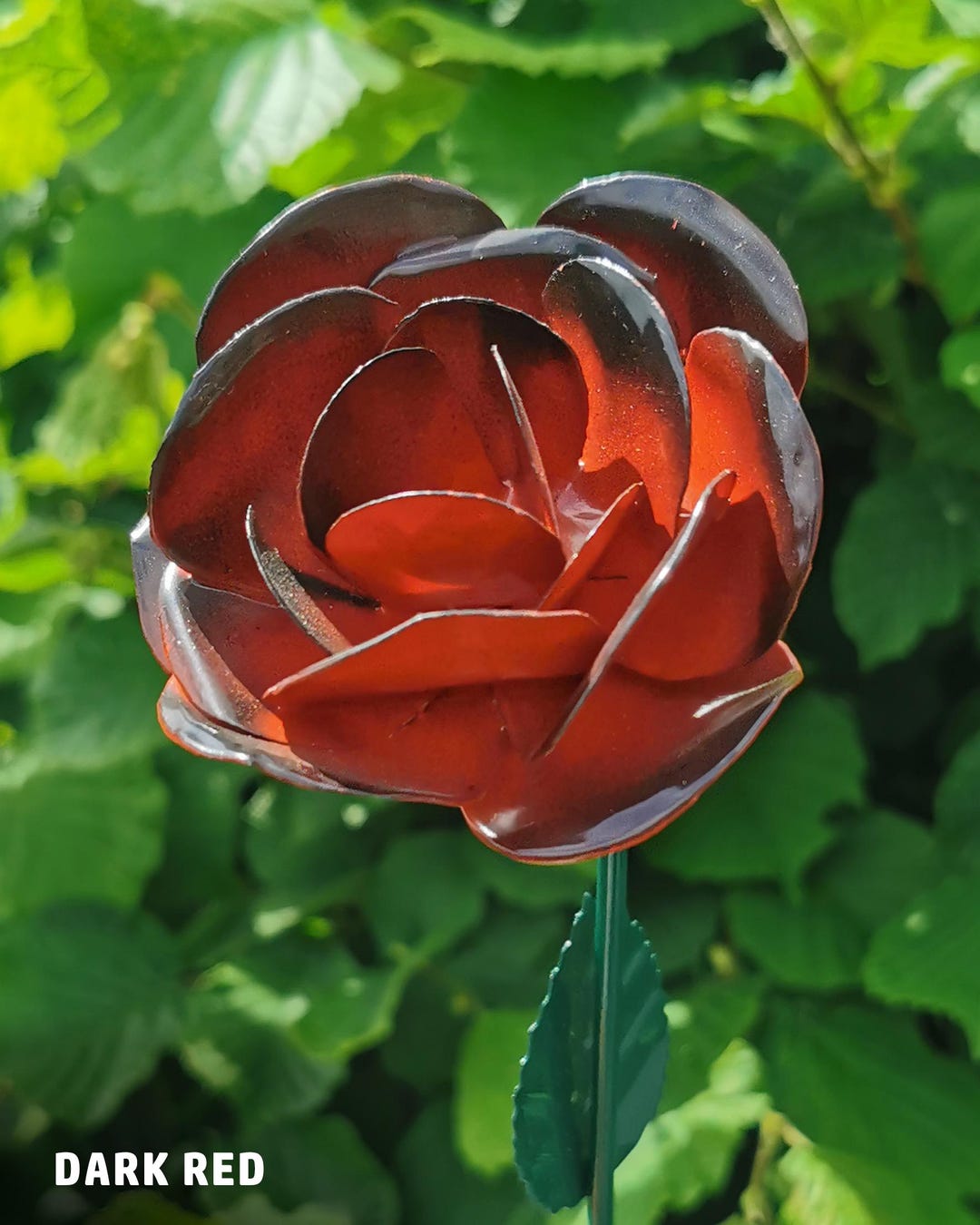 Hand Painted Steel Roses on Spike, Garden Decoration, Garden Ornaments ...
