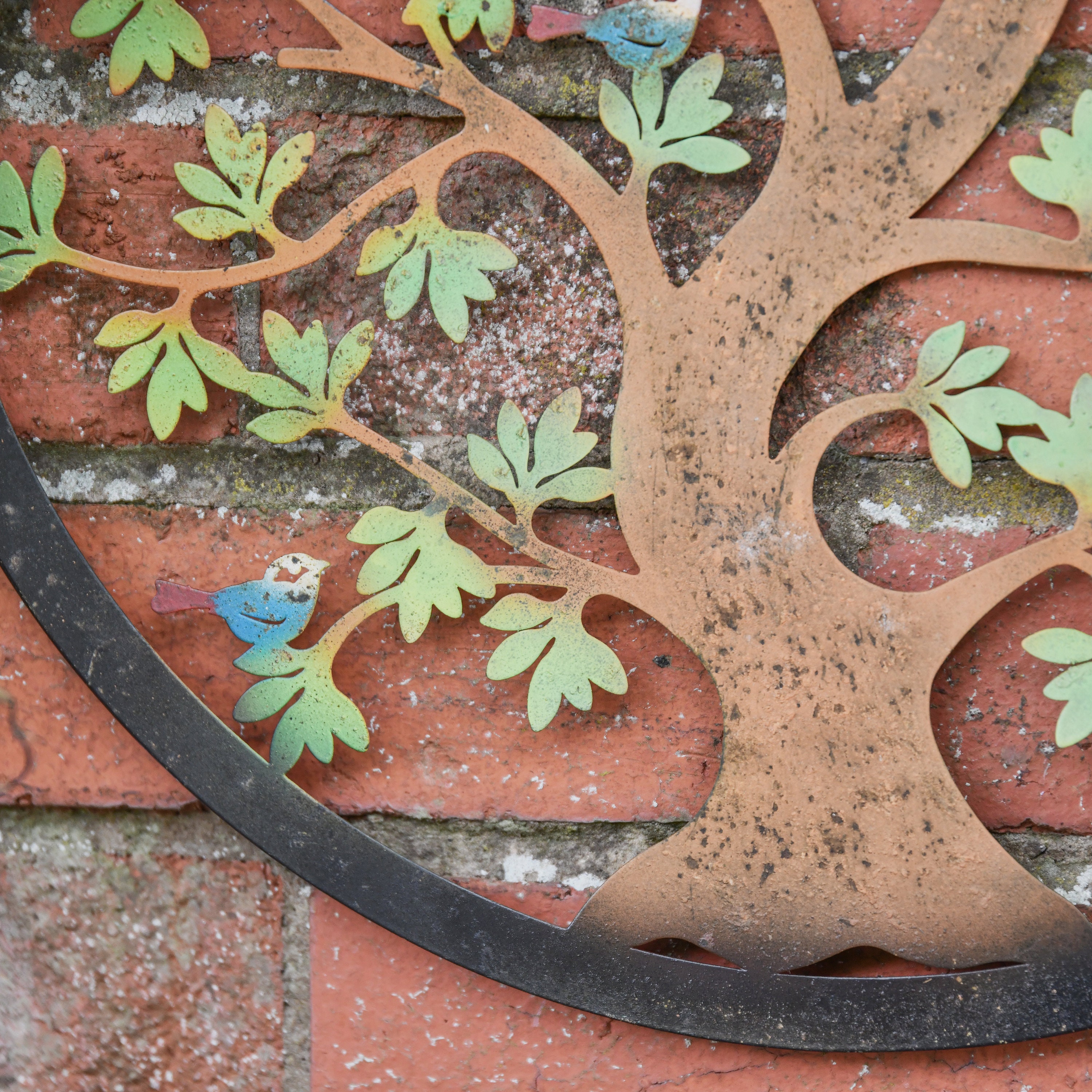 Rustic Steel Tree of Life Wall Art: Garden Birds Decor - Available in 2 ...