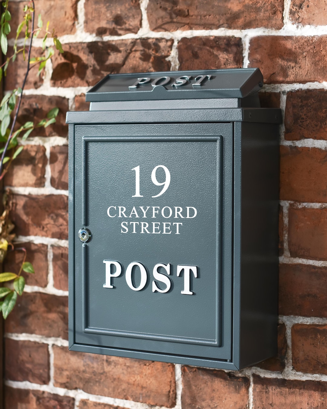 Grey & Silver Wall Mounted Post Box | Secure Mail Box Personalisation ...