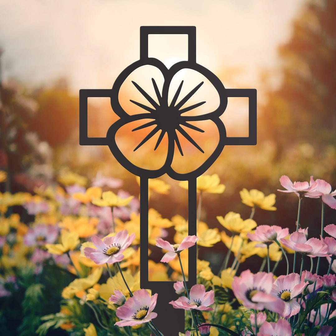 Steel Poppy Cross Grave Marker, Lest We Forget, Remembrance Day - Etsy UK