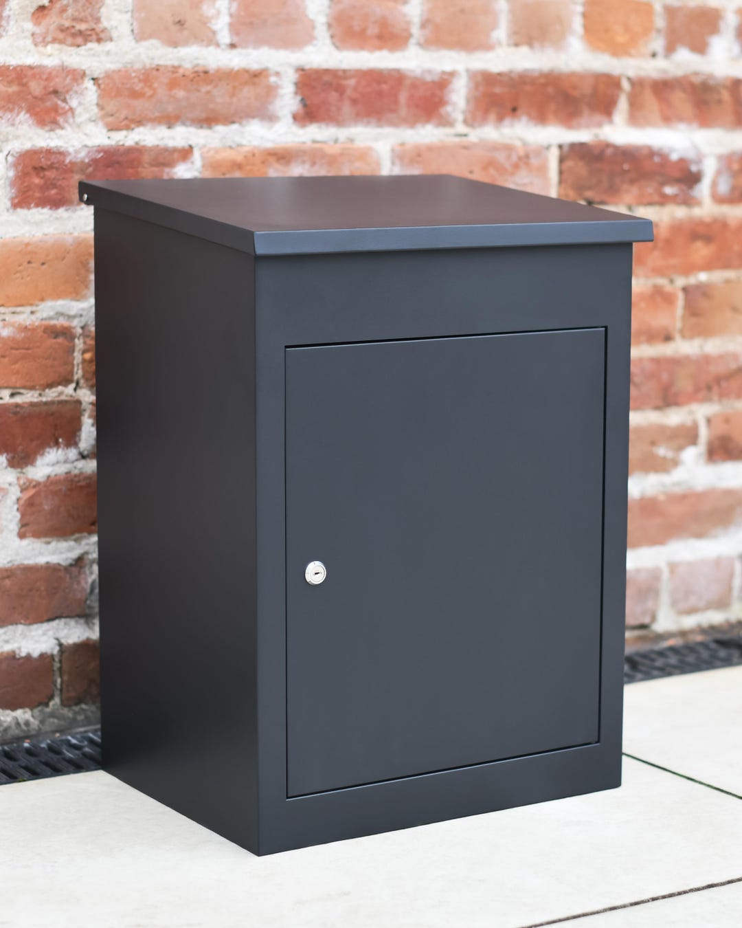 Black Free-standing Parcel Box, Large Post and Parcel Box, Contemporary ...
