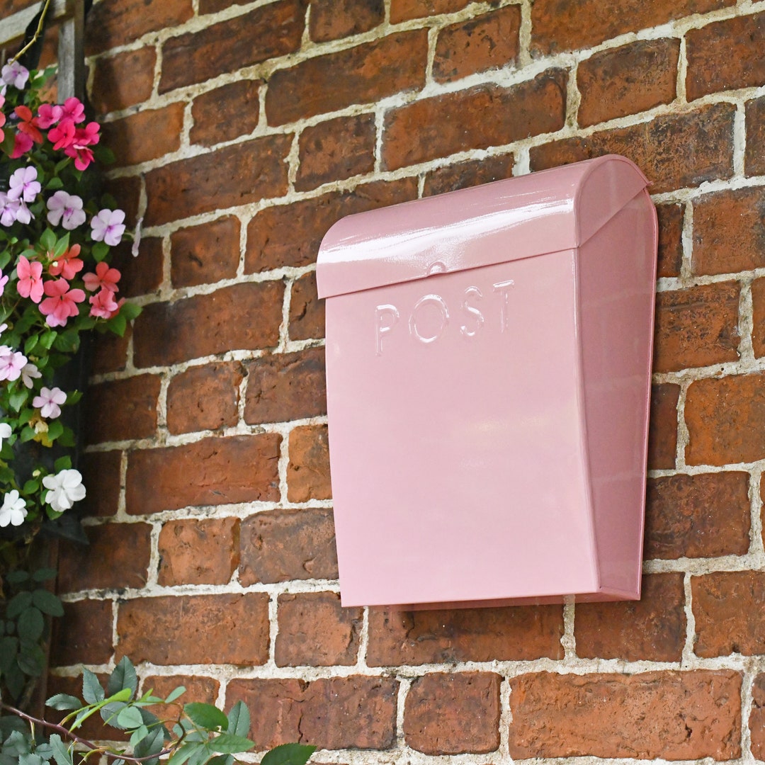 Pale Pink Contemporary Post Box/ Fun Pink Home and Garden Decoration ...