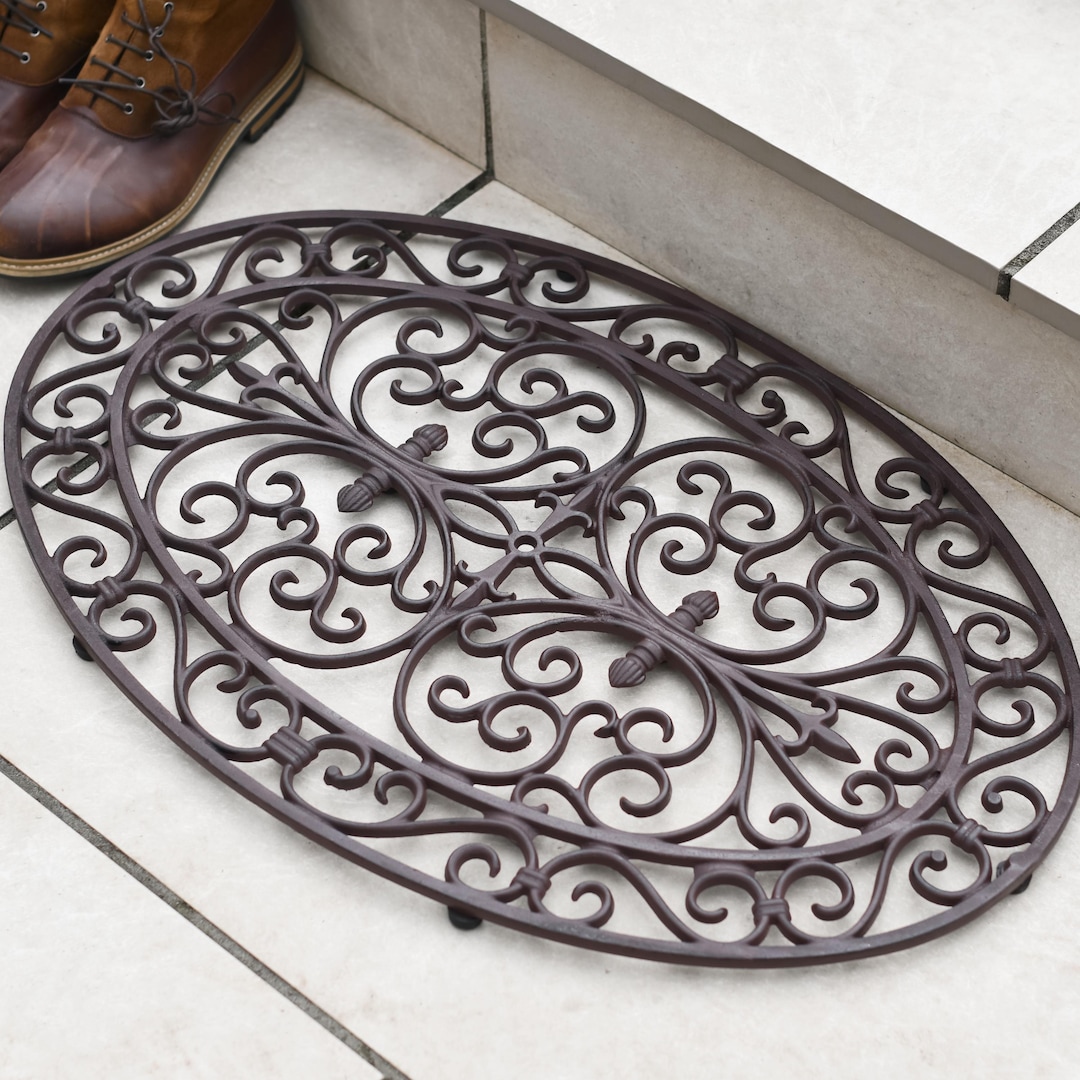Handcrafted Cast Iron Oval Doormat, Ornate Country Home Decor - Etsy UK