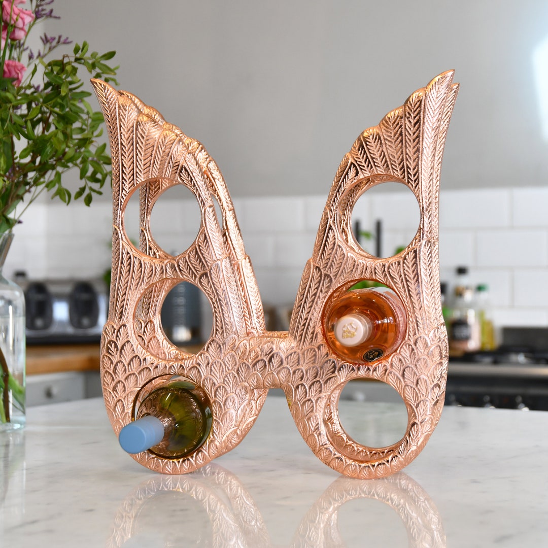 Modern Copper Finish 'angel Wings' Wine Rack 6 Bottles - Etsy