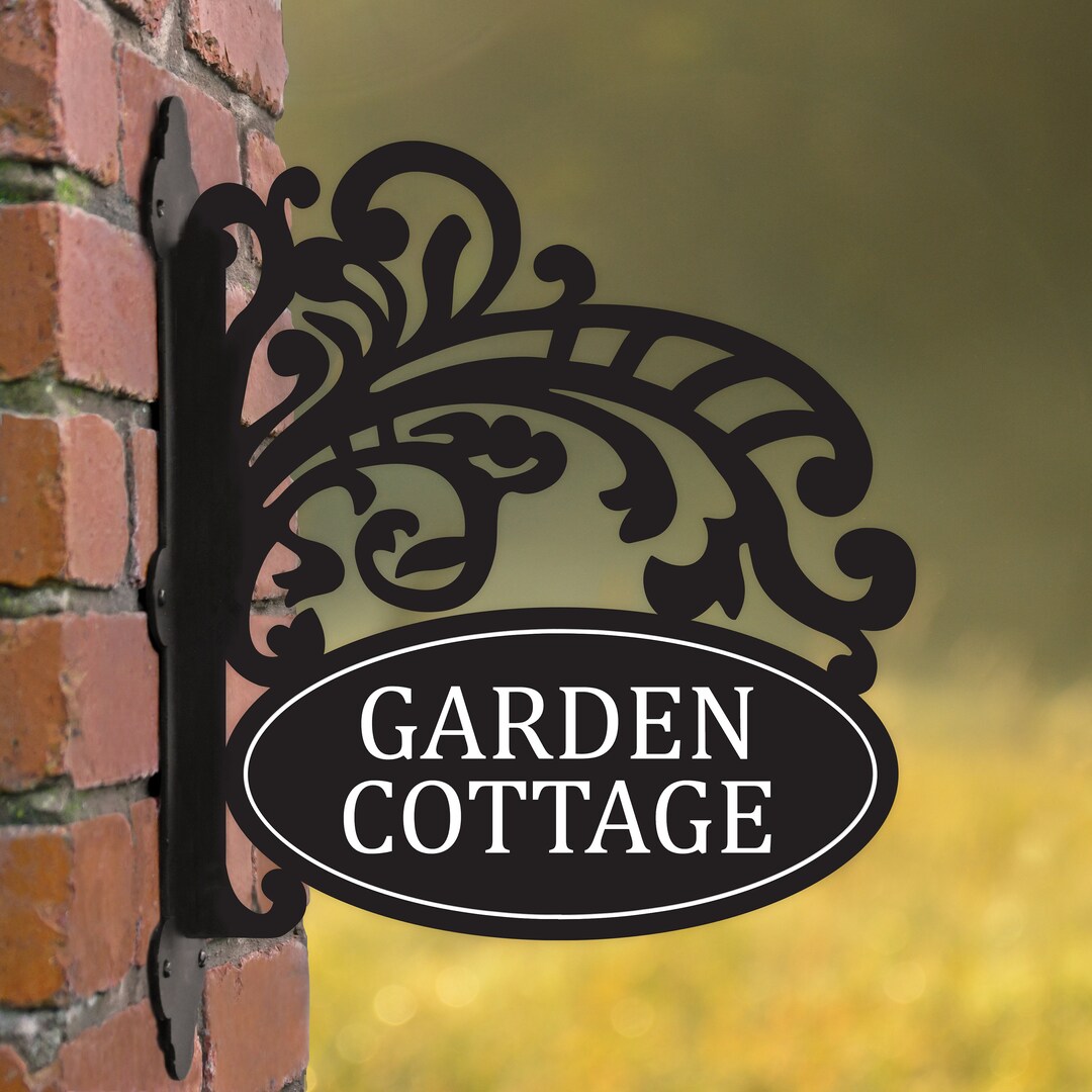 Filigree Iron Bracket House Name Sign/ Address, Home House Sign, Metal ...