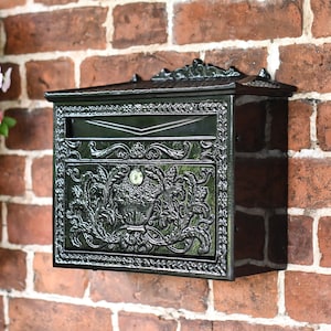 Black Iron & Steel Lockable Wall Mounted Post Box/secure and - Etsy