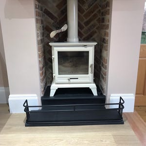 Black Low Fireside Steel Fender Guard, Two Sizes Available, Fireside ...