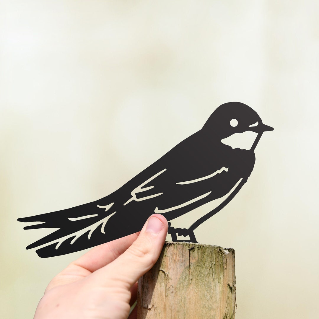 House Martin Silhouette Black or Rustic Fence Topper/british Bird ...