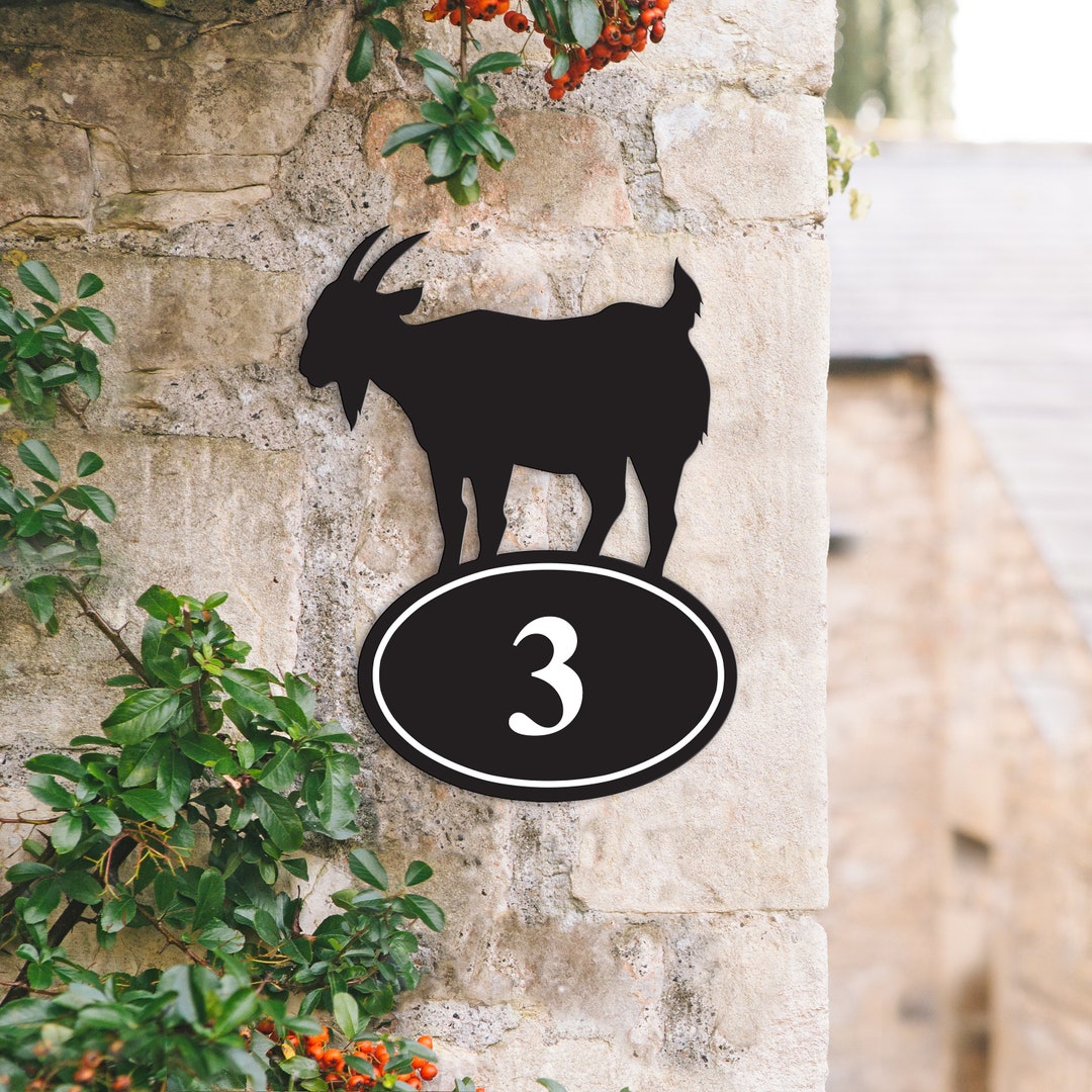 Mountain Goat Iron House Number Sign/ Steel House Sign - Etsy