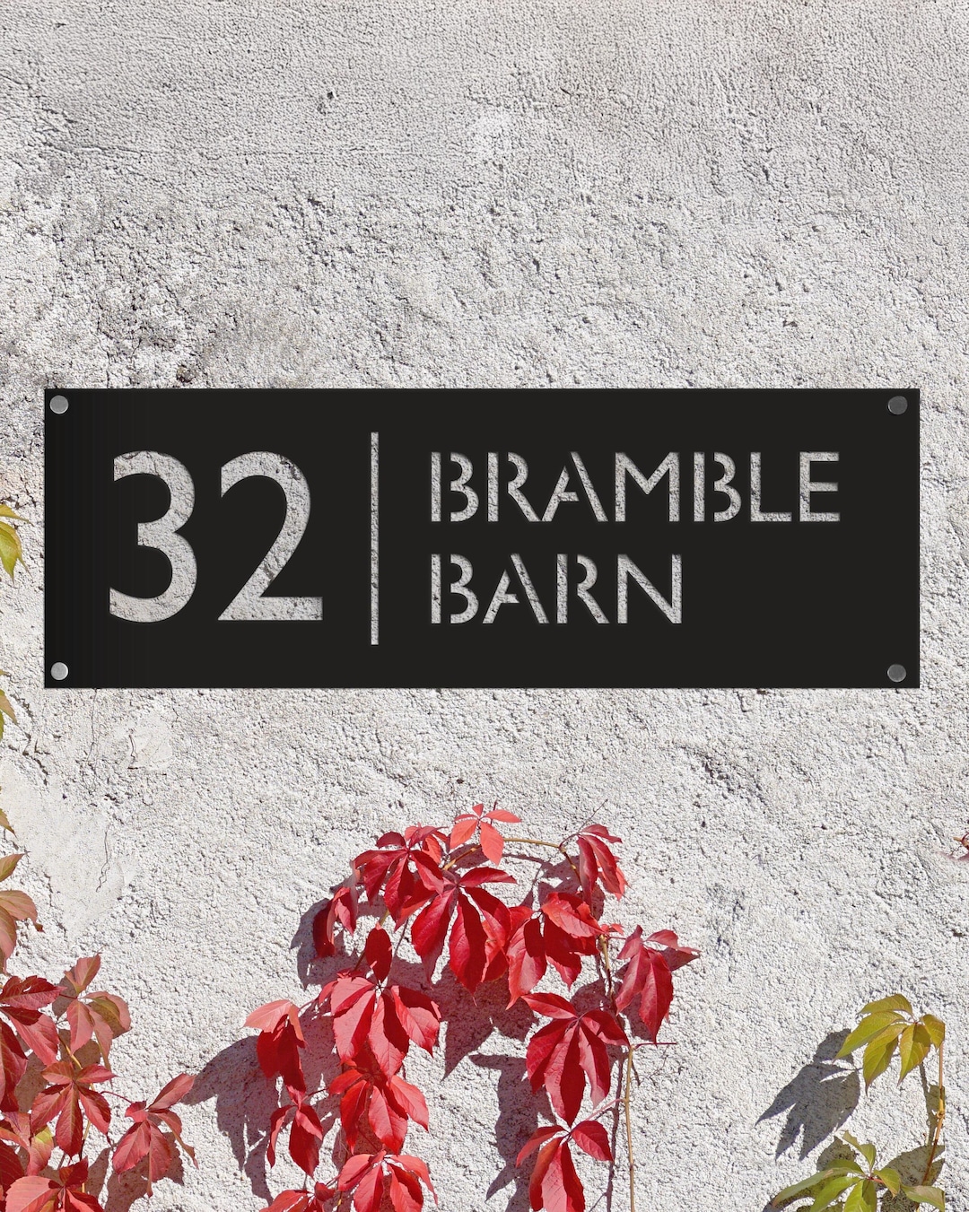 Personalised Black House Name and Number Sign, Address Sign, Robust ...