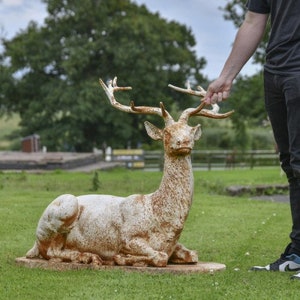 Life Size Cream Stag Garden Sculpture/ Beautiful Garden - Etsy UK