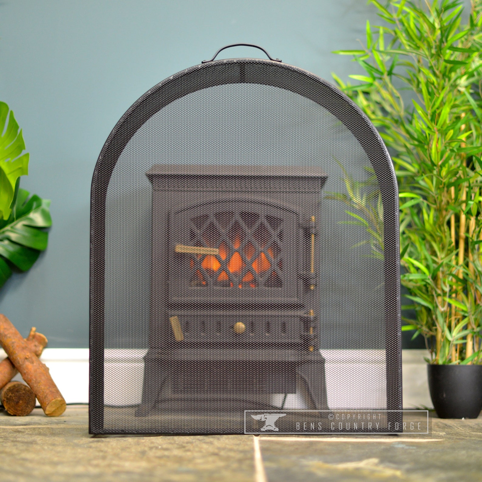 Black Arched Box Style Fire Guard/ Simplistic Handle Fire - Etsy UK